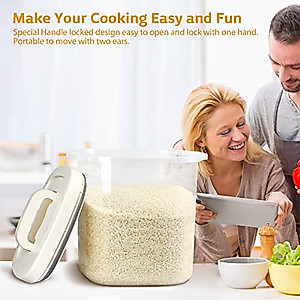 Uppetly Large Airtight Food Storage Container Bin, 20-lb Dry Food Rice Container with Lid-Lock Handle and Measuring Cup. Cereal, Flour Dog Cat Pet Food Containers