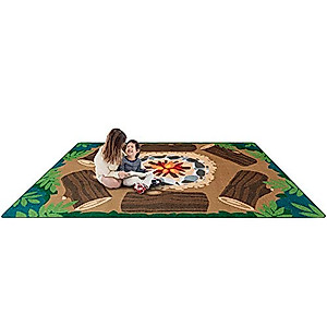 Joy Carpets Campfire Fun Area Rug in Color Multi, 5'4" x 7'8"