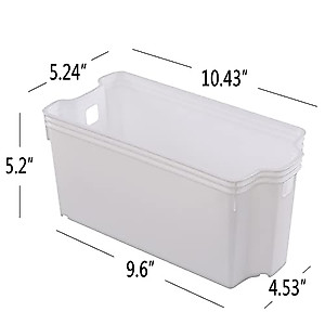 Saedy Plastic Storage Basket, White Baskets for Organizing, 6 Packs