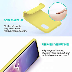 Leton-US Samsung Galaxy A40 Phone Case,Soft Slim Silicone Case Gel Rubber Bumper Case Anti-Scratch Shockproof with Microfiber Lining Protective Shell Cover for Samsung Galaxy A40 Yellow