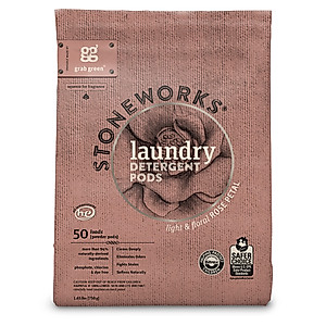 Grab Green Stoneworks Laundry Detergent Pods and Dryer Sheet Bundle (Rose Petal, 80 Count (Pack of 1)
