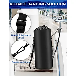 AngLink Portable Boat Trash Bag - 600D Collapsible Marine Boat Garbage Can Fishing Boats Accessories Essentials, Waterproof Camping Storage Bags for Outdoor Boating Pontoon Kayak Yacht Men Gifts