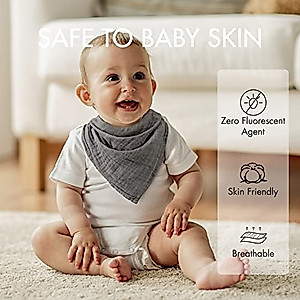 Baby Swaddling Blanket Muslin Burp Cloths for Unisex - 5 Pack Large 100% Cotton Infant Receiving Blanket Washcloths Burping Clothes Diapers for Newborn, Baby Girls and Boys, Toddler Gift