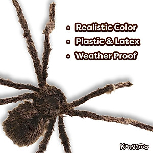 Kangaroo Giant Spider Halloween Decorations- Big Spider Decoration Outdoor Indoor-Porch Spider, Scary Spider, Huge Spider, Giant Spider for Halloween Black, 5 feet