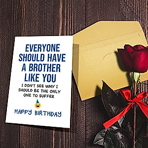 Nchigedy Funny Birthday Card for Brother, Happy Birthday Greeting Card, Humor Bro Bday Card, Everyone Should Have a Brother Like You