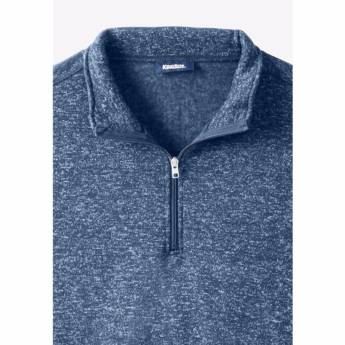 KingSize Men's Big & Tall Quarter Zip Sweater Fleece - 5XL, Brown Marl