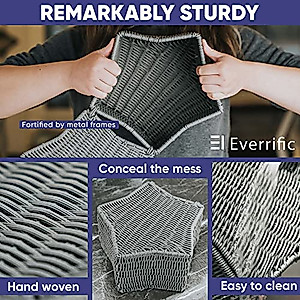 Star-Shaped Gray Wicker Basket with Lid, 10''L x 10''W x 6''H, basket with lid decorative storage, rattan storage basket with lid, decorative basket with lid, woven baskets for storage, small basket