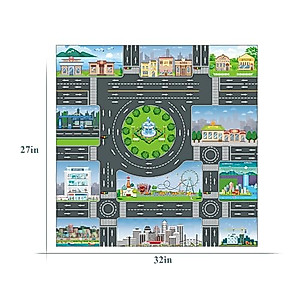 TEMI Transport Cars Carrier Set Toys w/Play Mat, Die-cast Vehicles Truck Alloy Metal Race Model Car Toys for Toddler Age 3-9 Kids Boys & Girls