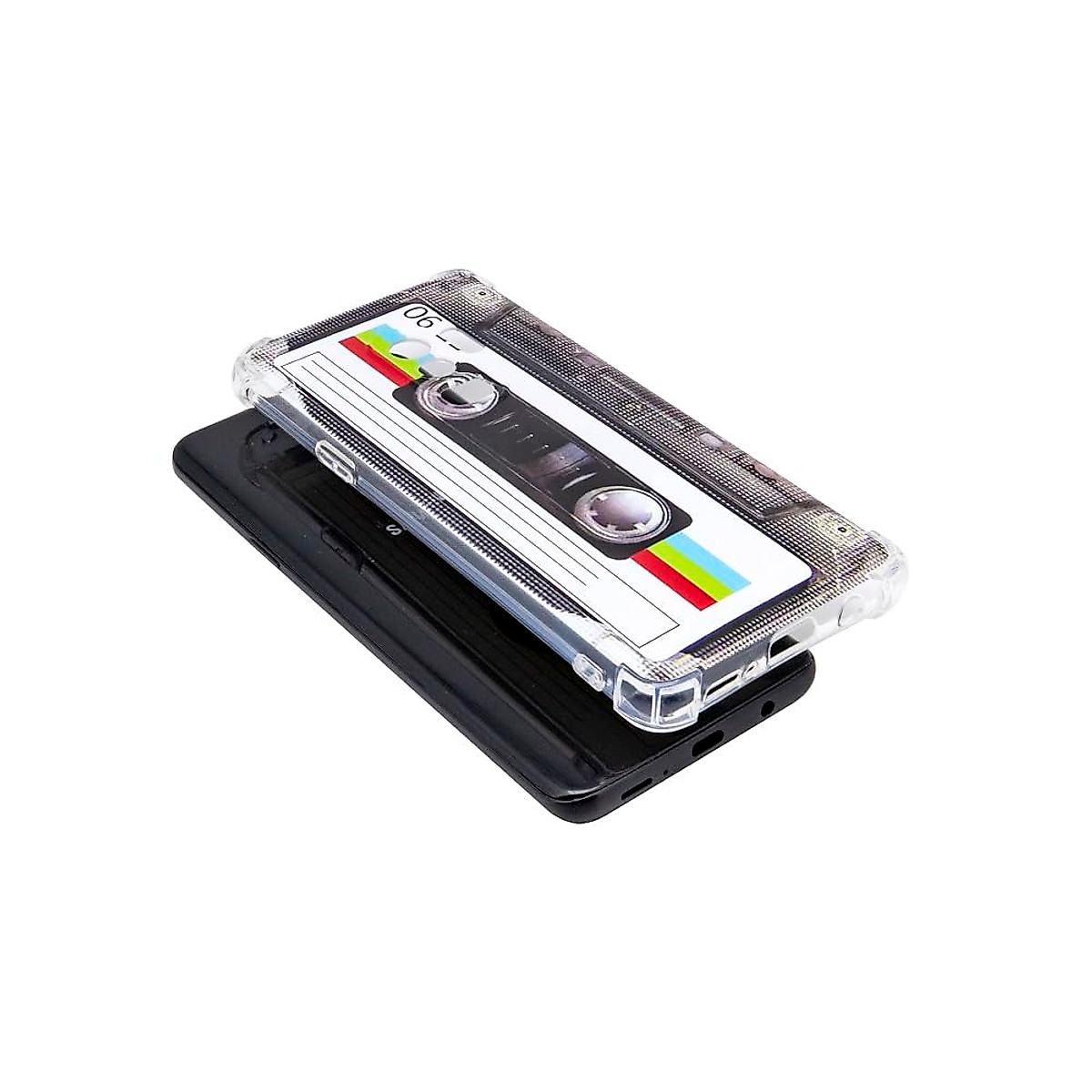 FAteamll Case for Galaxy S9 Plus,with Reinforced Corners TPU Soft Bumper Retro Cassette Tape Case Compatible with Samsung Galaxy S9+