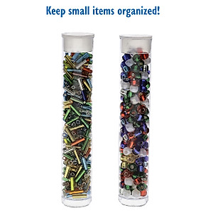 The Beadsmith Clear Plastic Tubes - 3-Inch-Long Round Tubes, 9/16 Inches in Diameter - Flat Caps - Use for Beads, Bath Salts, Wedding & Party Favors, Home or Office Storage - Bag of 25