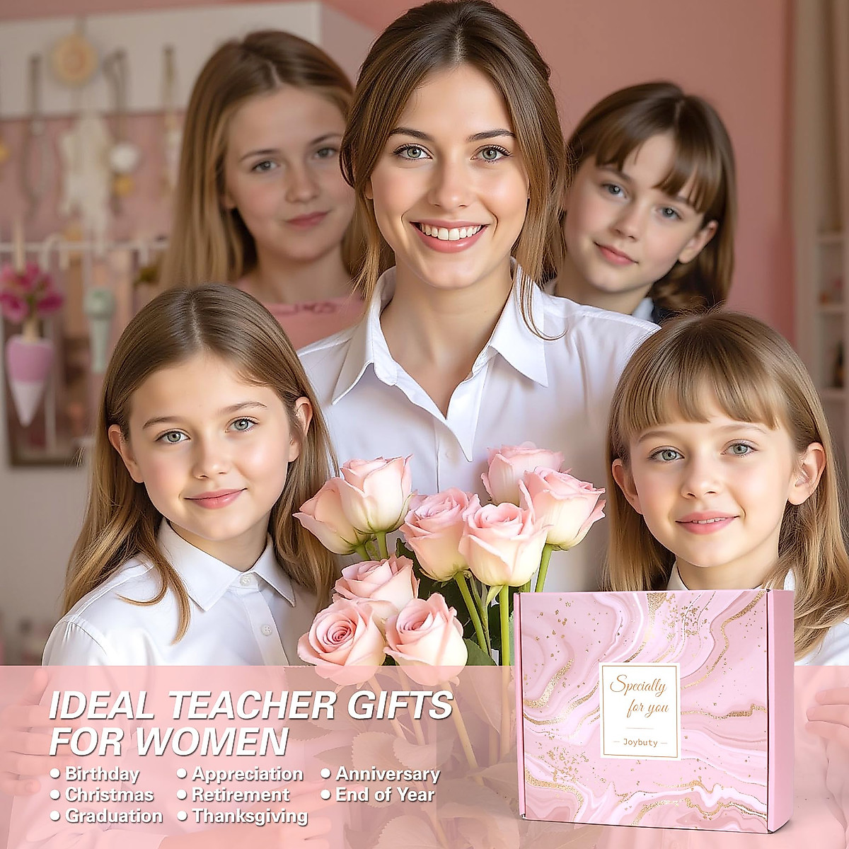 Teacher Appreciation Gifts for Women, Best Teacher Birthday Thank You Retirement Gifts Basket, Funny Personalized End of Year Gift Set Ideas for Daycare Preschool Dance Music Science English Teachers