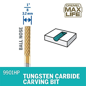 Dremel Max Life 9901HP 1/8" (3.2mm) Tungsten Carbide Rotary Carving Bit