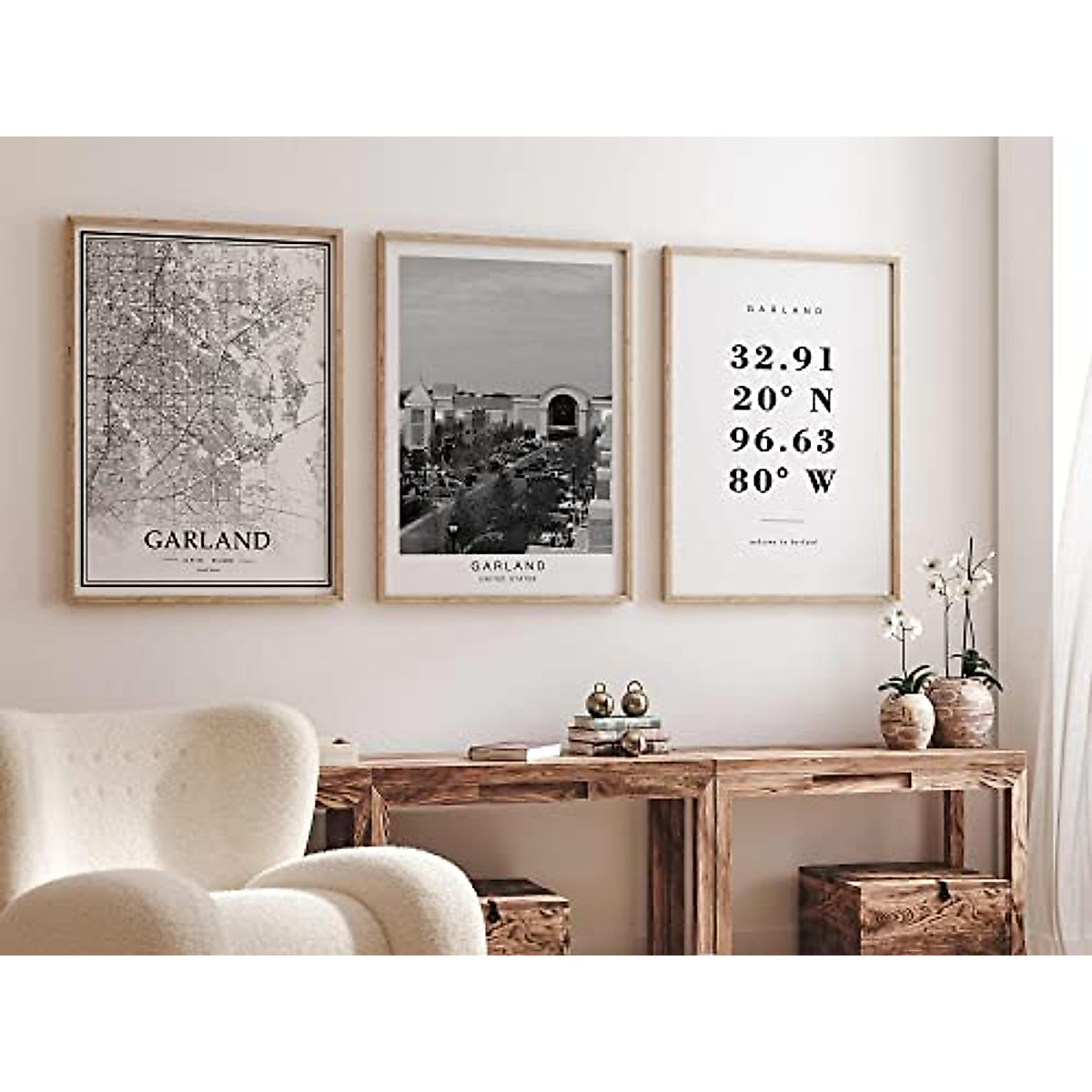 Dear Mapper Garland United States View Abstract Road Modern Map Art Minimalist Painting Black and White Canvas Line Art Print Poster Art Line Paintings Home Decor (Set of 3 Unframed) (12x16inch)