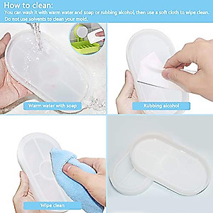 AFUNTA DIY Oval Silicone Coaster Mold,2 Pcs Soft Flexible Oval Crystal Silicone Molds for Casting with Resin, Concrete, Cement and Polymer Clay - Transparent White