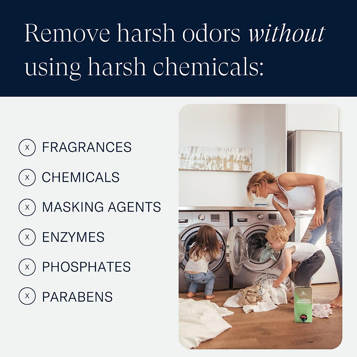 EnviroKlenz Liquid Laundry Enhancer Additive (20 loads) | Removes Chemical, Musty, Sweat and Body, Smoke, Fragrance, Pet Odors, And More | Non Toxic Laundry & Fragrance-Free