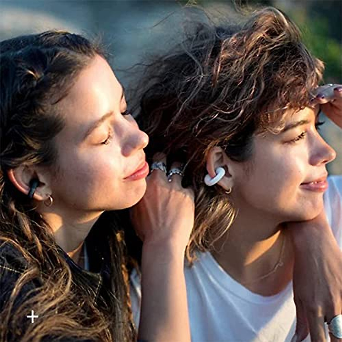 PANGEGE Wireless Ear Clip Bone Conduction Headphones - 2023 New Mini Bone Conduction Headphones, Open Ear Headphones Wireless Bluetooth for Running Sports Earring Earphone (Black)