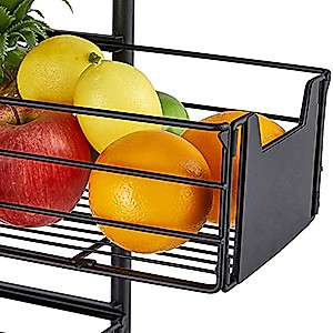 Home Multifunctional Storage Shelf with Lockable Wheels, 4 Tier Shelf+4 Tier Pull-out Storage Unit Materials Storage Rack Anti-collision Kitchen Organizer Rack for Bread, Kitchenware, Microwave