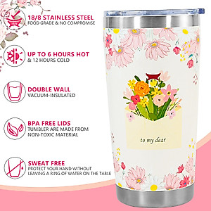 Icesip 20oz Inspirational Stainless Steel Tumbler with Straw & Brush - Best Friend Friendship, Holiday and Christmas Gifts, For Women Tumblers,Leakproof Travel Mug