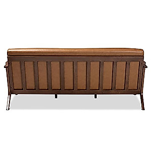Baxton Studio Bianca Sofas, Tan/Walnut Brown