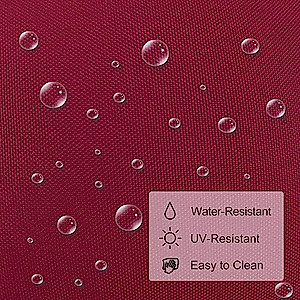 EAIMi Outdoor Chair Cushions - Waterproof Tufted Seat Cushions for Patio Furniture Set of 2 - U Shaped Memory Foam Overstuffed Patio Cushions for Wicker Chair with Round Corner 19"x19"x5", Burgundy