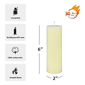 Zest Candle Pillar Candle, 2 by 6-Inch, Pale Ivory