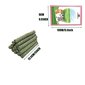 Rabbit Chew Toys 40pcs Timothy Hay Sticks About 14oz/400g Hamster Molar Snacks Handmade are Perfect Food Accessories for Bunny Guinea Pigs Rats Chinchillas Gerbils (40pcs Multiple Flavors Hay Sticks)