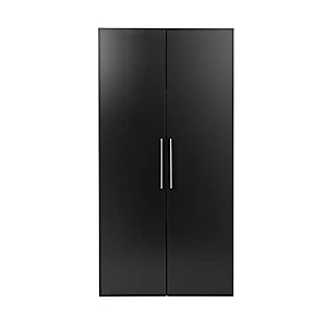 Prepac HangUps Large Storage Cabinet - Immaculate Black 36" Cabinet with Storage Shelves and Doors; Ideal for Bin and General Storage Solutions
