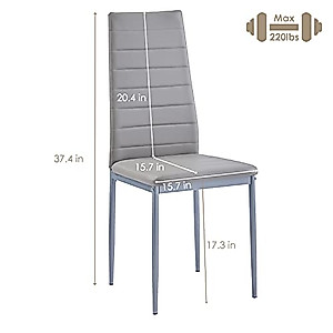 paonne Round Dining Table Set for 4, Round Glass Kitchen Table and Chairs for 4, 5-Pieces Table with Chair Set