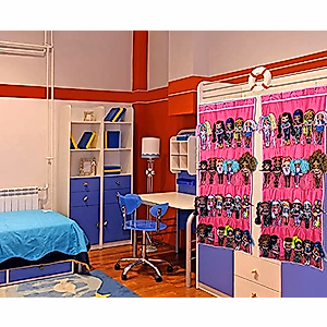 Hanging Over Door Toy Storage Organizer (24 Pockets), Compatible with Lol Omg Dolls Barbie Dolls Surprise Doll (Toys Not Included), Deeppink (57.5''x22'')