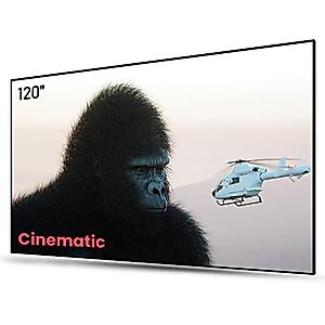AWOL VISION Ambient Light Rejecting (ALR) Projector Screen for Ultra Short Throw(UST) Projector, 120" Fixed Frame, 80% Picture Quality Improved, 95% Celling Light Rejecting(CLR), Active 3D - C120