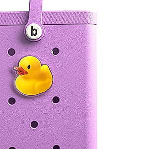 BOGGBeans Rubber Ducky Charm for Bogg Bag, Simply Southern Totes, and Similar Styles. Acrylic 3" Animal Charm Accessories for Beach Totes