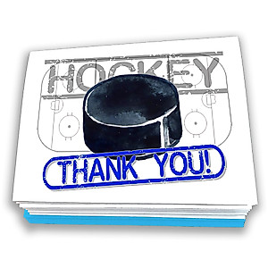 Play Strong Hockey Thank You Note Cards 12-Pack (4.25"x5.5") Illustrated Sports Powercard Note Card Set 12-Pack Perfect for Hockey Players, Coaches, Fans and Fanatics - They'll Love 'Em!