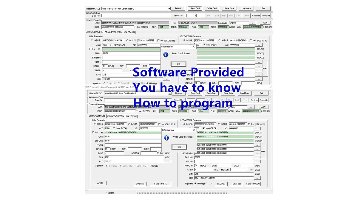 Secure 4G SIM Card Reader & Writer for Windows - XCRFID