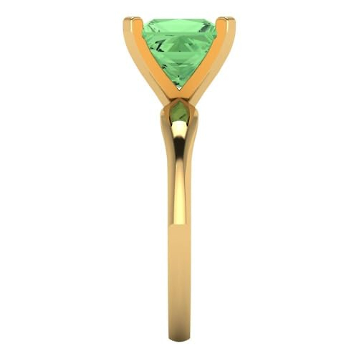 Clara Pucci 2.50ct Princess Cut Solitaire Green Simulated Diamond Excellent Engagement Bridal Promise Anniversary Ring 18K Yellow Gold 6