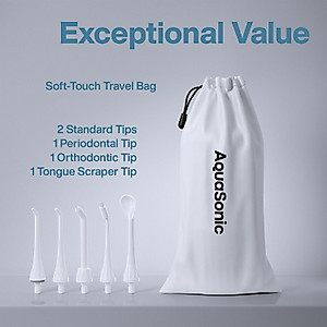 AquaSonic Water Flosser - Cordless Rechargeable Water Flossers for Teeth Cleaning - Waterproof Aqua Flosser, Portable Oral Irrigator for Dental Cleaning with 5 Jet Tips – Braces Home Travel