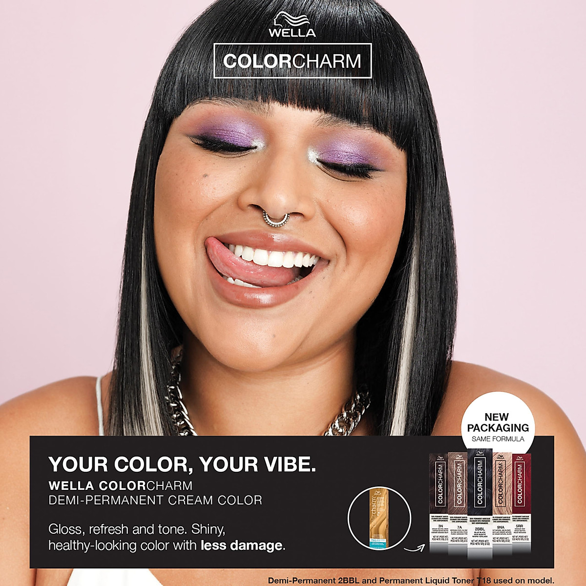 COLORCHARM Demi Permanent Hair Color 5VV Plum Brown Gloss, Refresh & Tone 2 Fl Oz