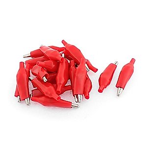 IIVVERR 20pcs Red Cover Electric Test Crocodile Alligator Clips Clamps (20pcs cubierta roja prueba eléctrica cocodrilo cocodrilo Clips abrazaderas