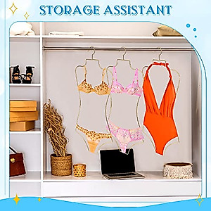 Body Shape Bikini Hanger Wire Body Shape Display Hangers Metal Lingerie Hangers Bathing Suit Hangers Swimsuit Hanger Bikini Swimwear Hanger for Clothes Coat(Gold, 16 Pcs)