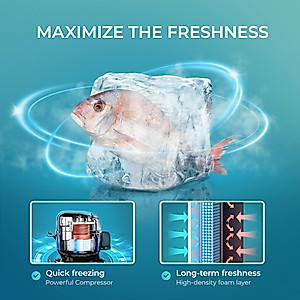 EUHOMY 1.1 Cubic Feet Mini Freezer, Countertop, Single Door Compact Upright Freezer with Reversible Door, Removable Shelves, Small freezer for Home/Dorms/Apartment/Office, New Black