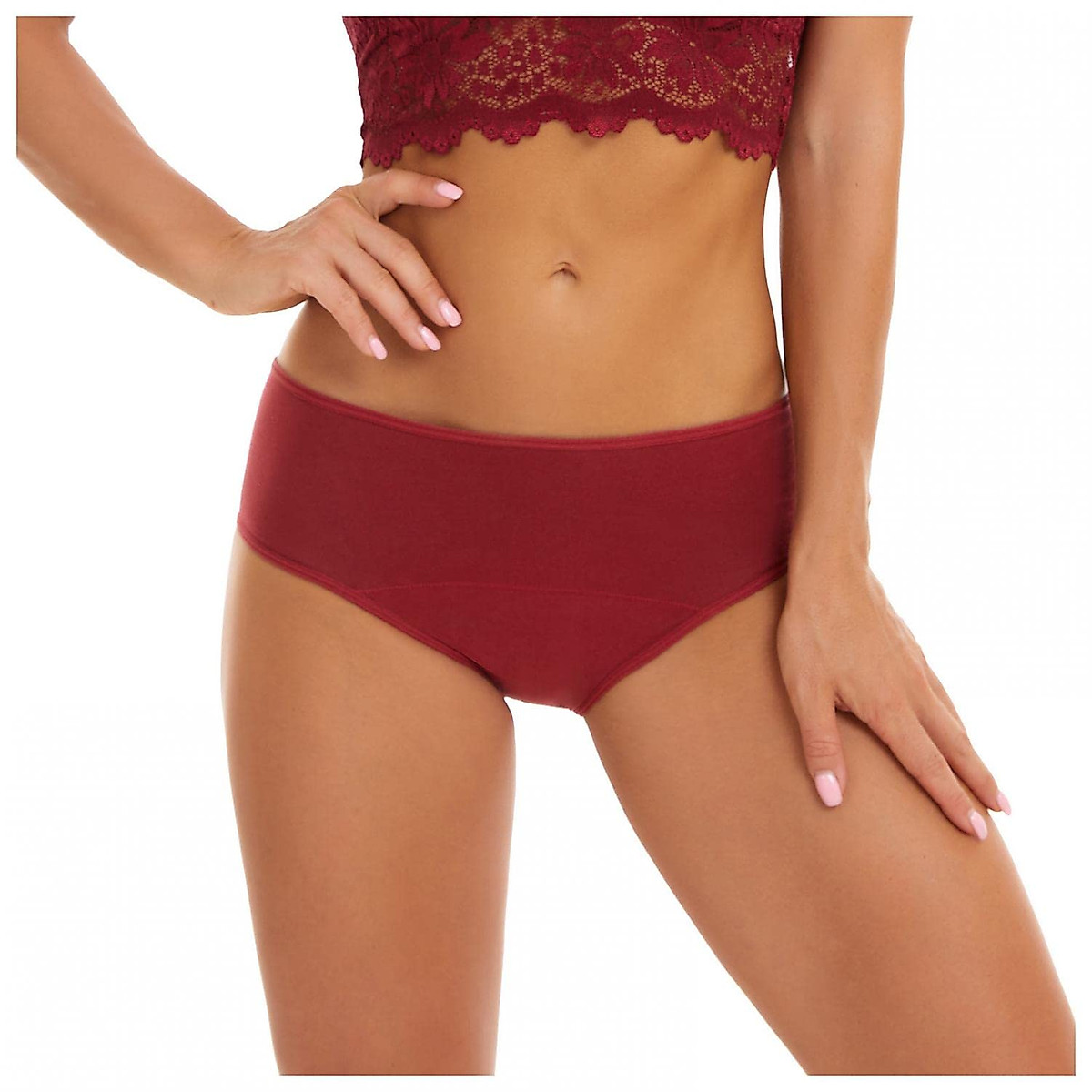 Gufesf Women's Cotton Underwear, Women 5-Pack Cotton Underwear Soft Breathable Full Coverage Briefs Ladies Panties