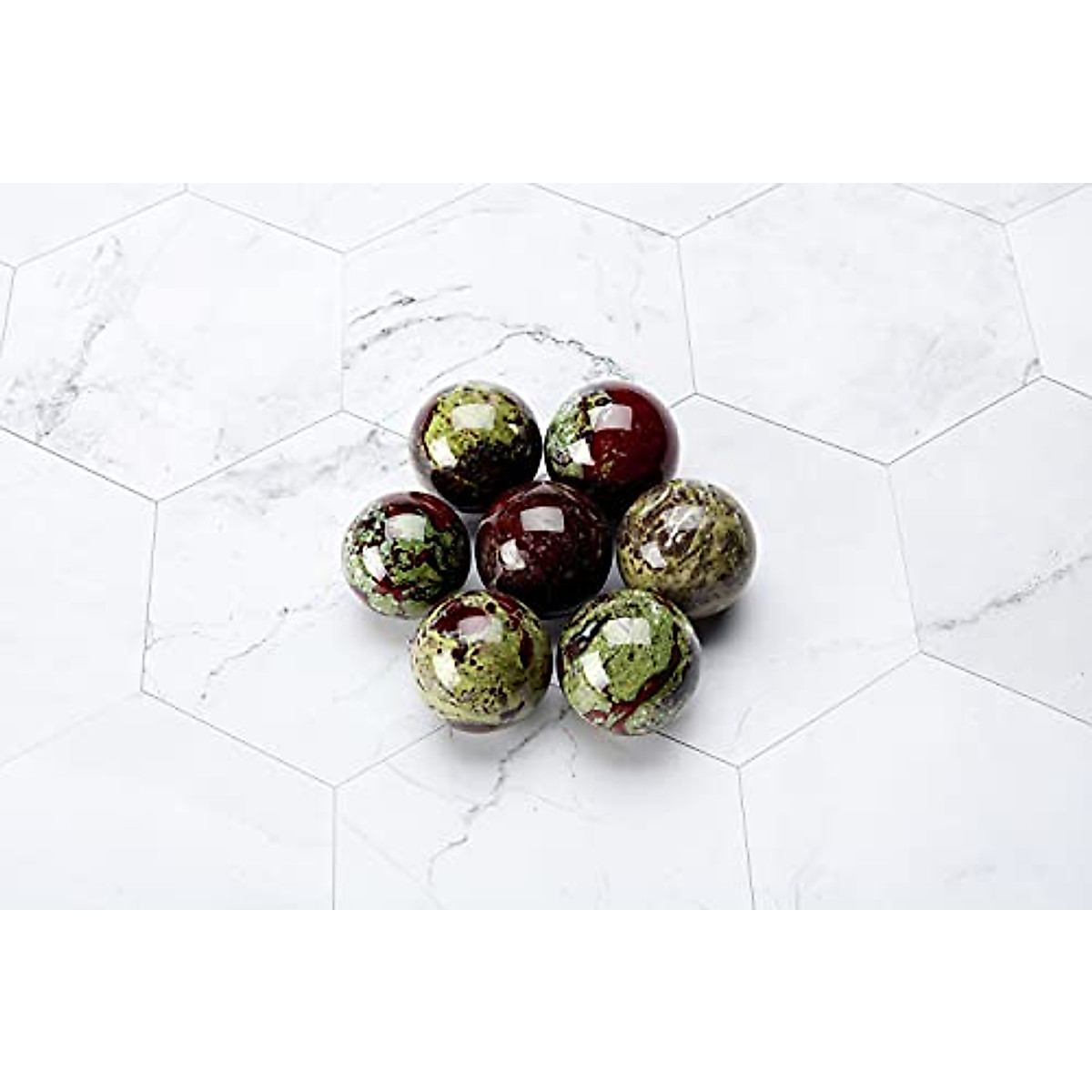 Jovivi 1.2"(30mm) Natural Dragon Blood Jasper Healing Crystal Ball Gemstone Sphere Divination Sculpture Figurine with Acrylic Stand