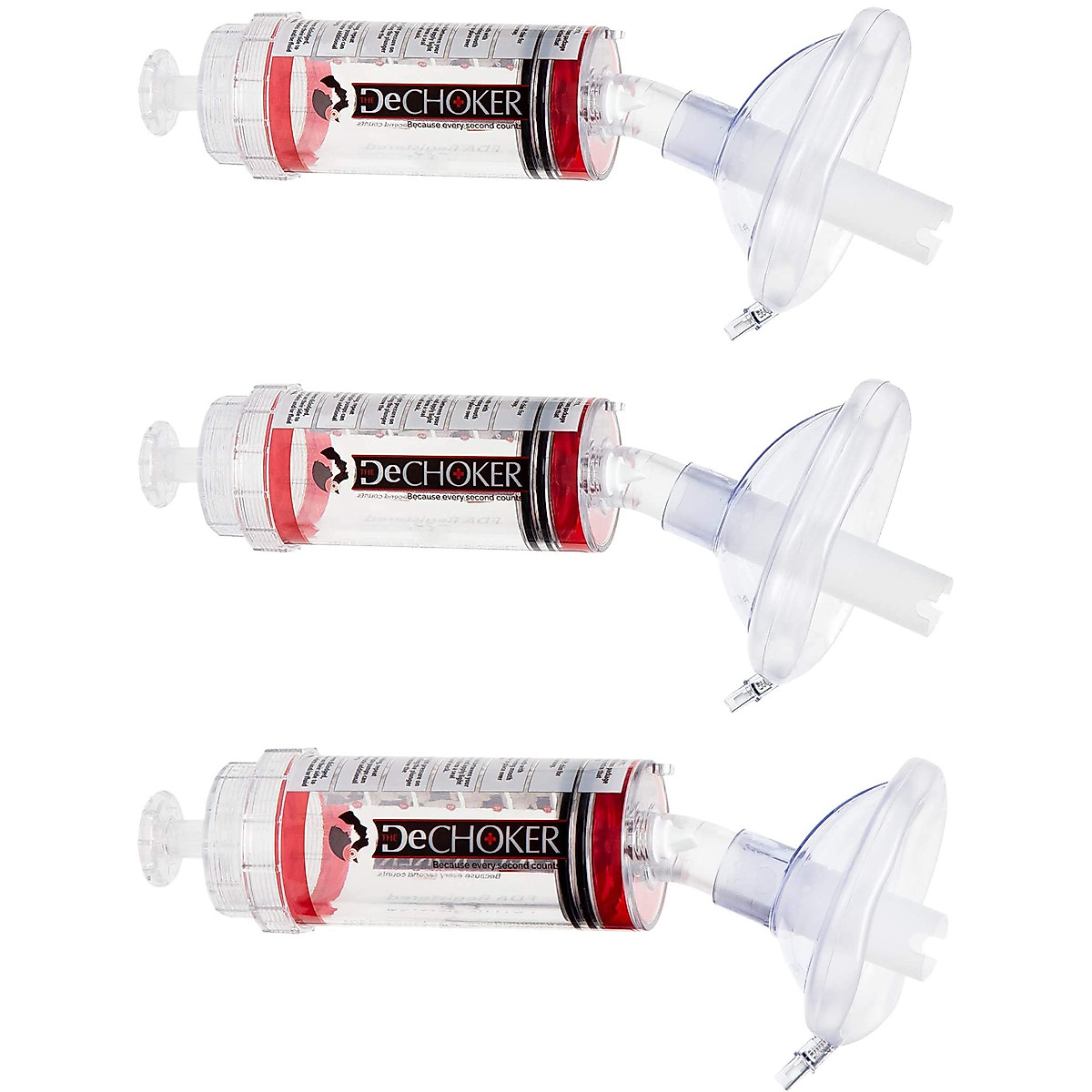 DeCHOKER Choking Rescue Anti-Choking Device for Qty 1 Toddlers (Ages 1-3 Years) and Qty 2 Children (Ages 3-12 Years), Pack of 3, First Aid Choking Rescue