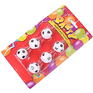 6Pcs Football Cake Candles Decoration Soccer Ball Birthday Party Supplies for Kids Toy Gifts Home Decoration
