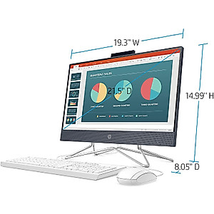 HP 22-Inch Full HD WLED All-in-One PC, Intel Celeron G5900T Dual-Core Processor, 16GB DDR4 RAM, 1TB PCIe NVMe M.2 SSD, Webcam, DVD-RW, Mouse & Keyboard Combo, Windows 10 Home, Blue