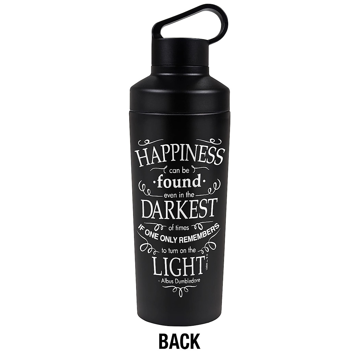 Harry Potter OFFICIAL Happiness 18 oz Insulated Water Bottle, Leak Resistant, Vacuum Insulated Stainless Steel with 2-in-1 Loop Cap