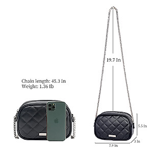 MAXWISE Quilted Crossbody Bags Crossbody Purse Small Crossbody Shoulder Bag with Chain Strap Side Purse for Women