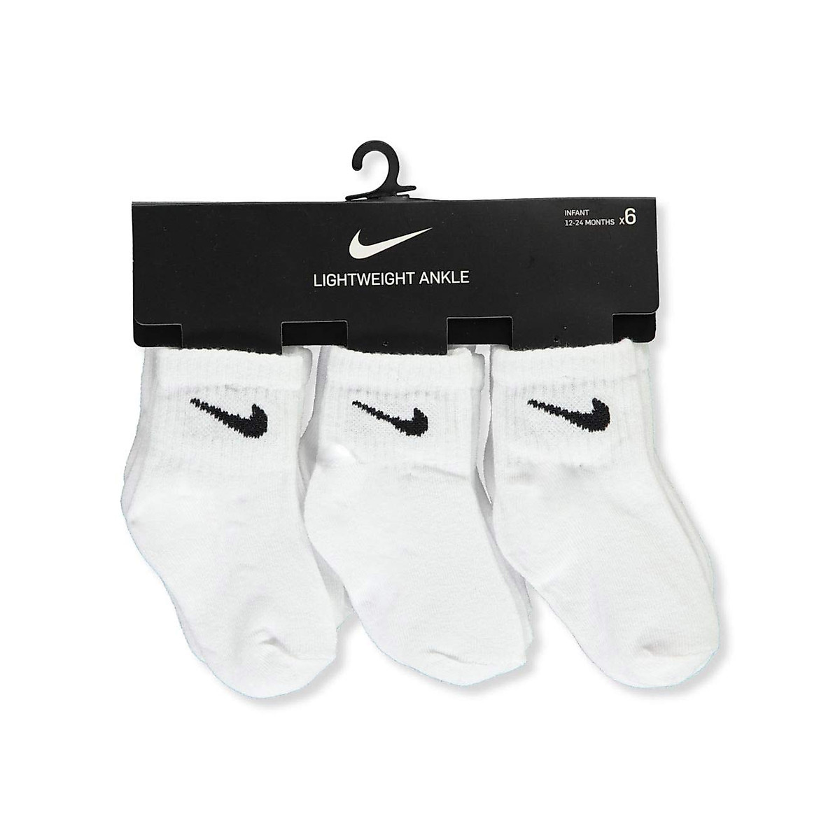 Nike Kids Logo Pack Socks (Infant/Toddler) White 12-24 Months (2-3 Infant)