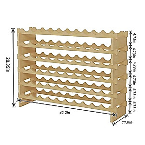 SogesHome Wine Rack Wood Storage Rack Stand, 60 Bottles Holder, 6 Tier Stack-able Wine Storage Organizer Free Standing
