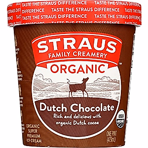 Straus Family Creamery, Organic Dutch Chocolate Ice Cream, 1 16 oz (Frozen)
