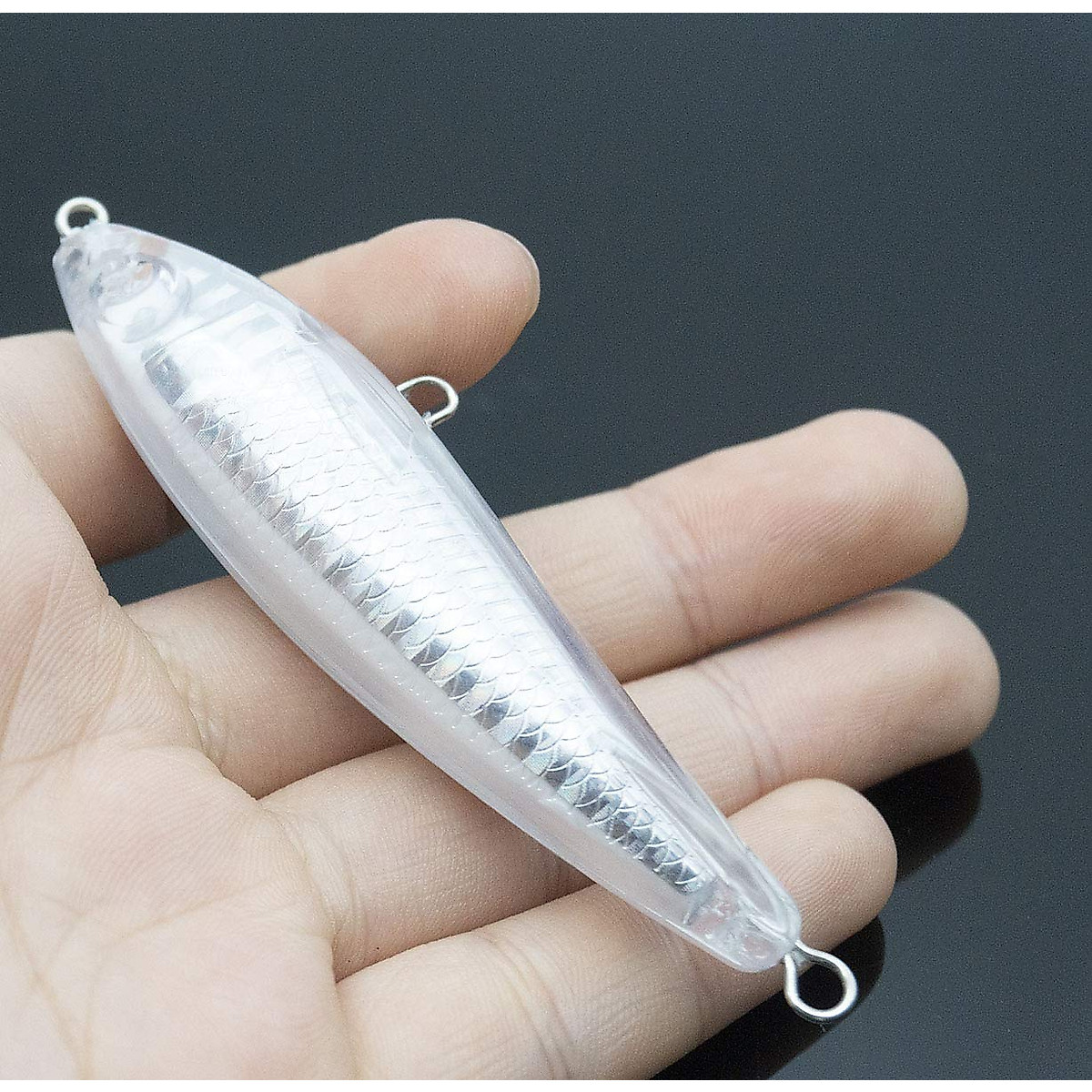 10PCS Unpainted Lure Blanks 10.48g 8.5cm with 6mm Free Fishing Eye Crankbait Simulation Blank Body Clear Hard Baits Trout Salmon Swimming Sea Bait Topwater Freshwater Plastic Minnow Lure 8300 6mm
